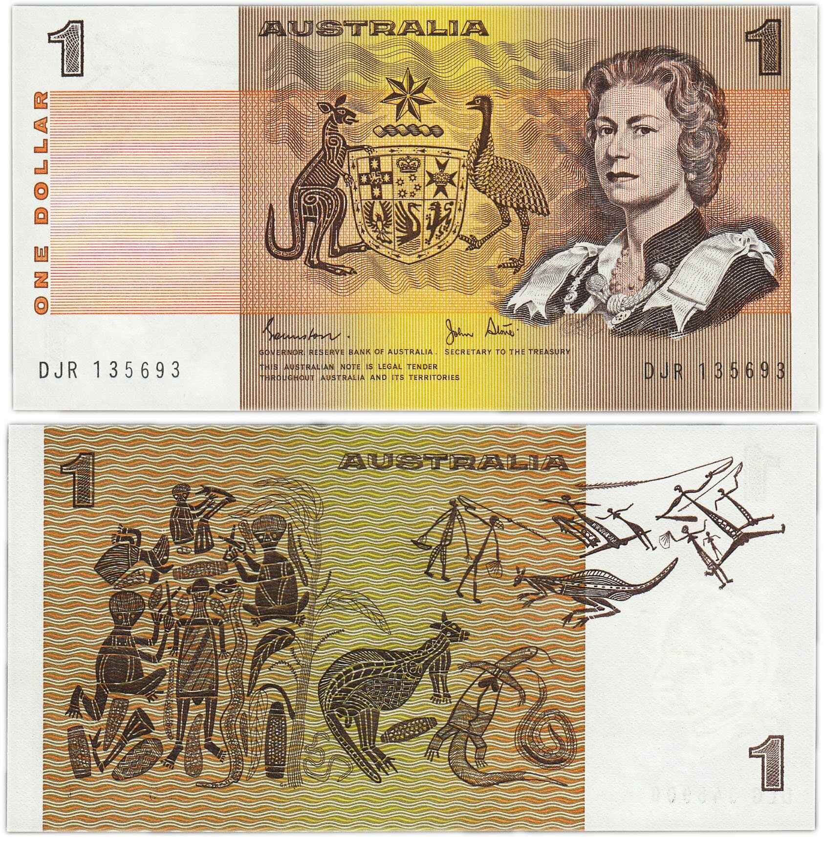 Австралия 1 доллар 1974-1983 "Картины аборигенов" Елизавета Pick 42d