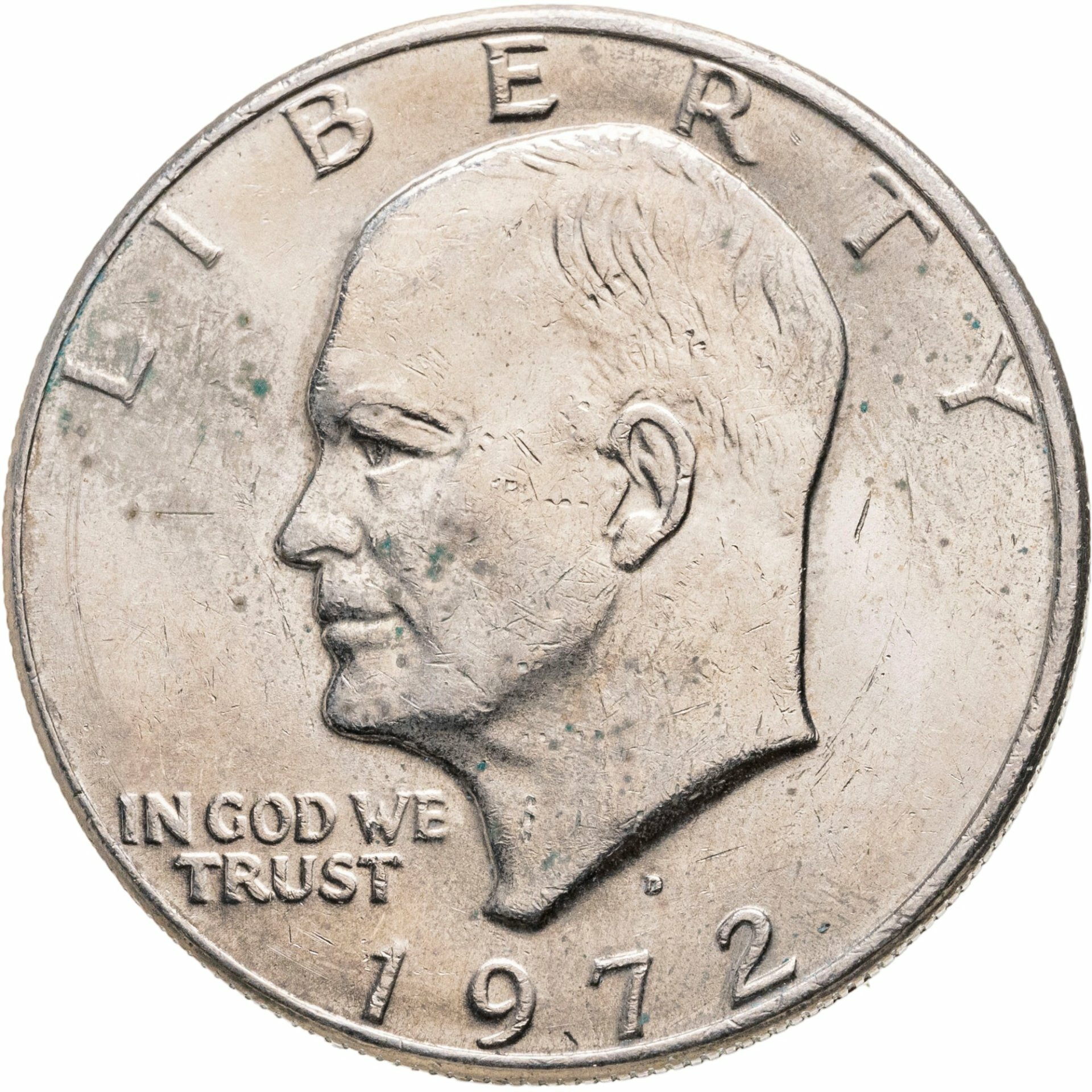 США 1 доллар dollar 1972 доллар Эйзенхауэра знак монетного двора "D"Денвер, Медь, в сохранности XF