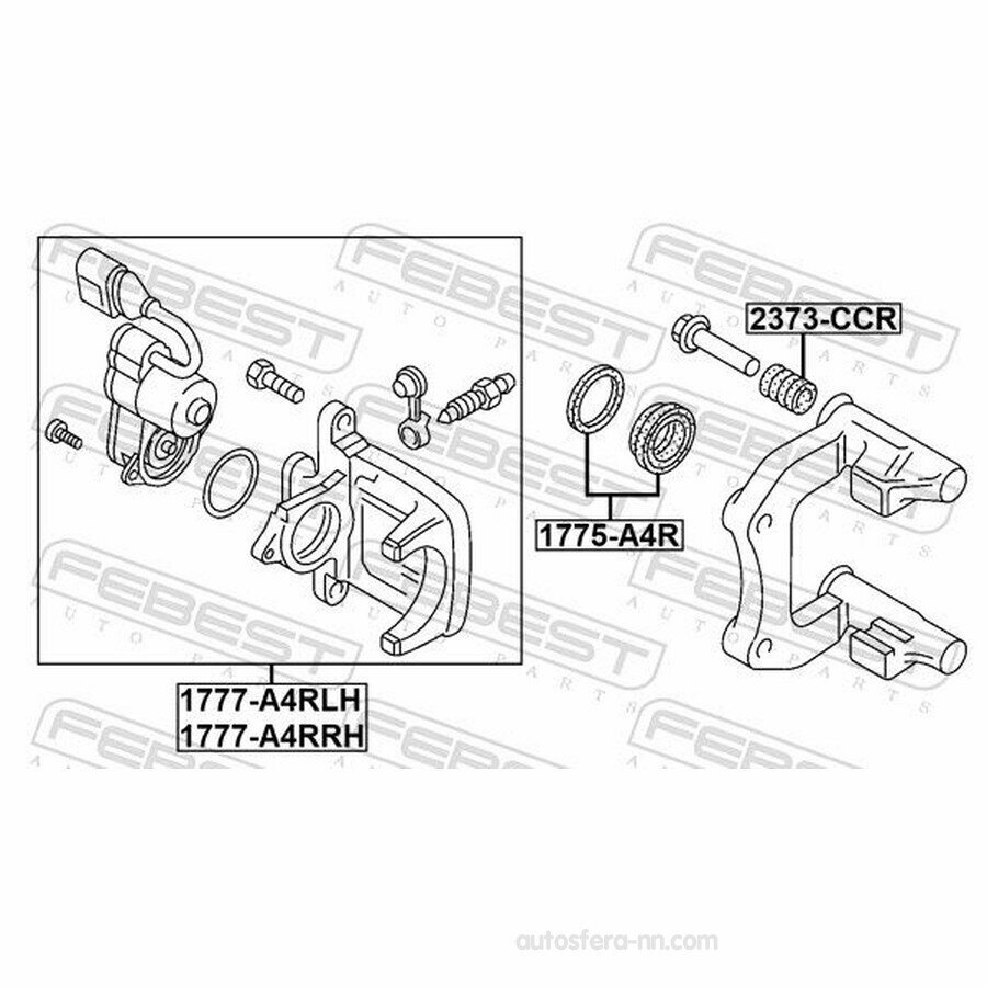 FEBEST 1777A4RRH суппорт тормозной задний правый 1777-A4RRH