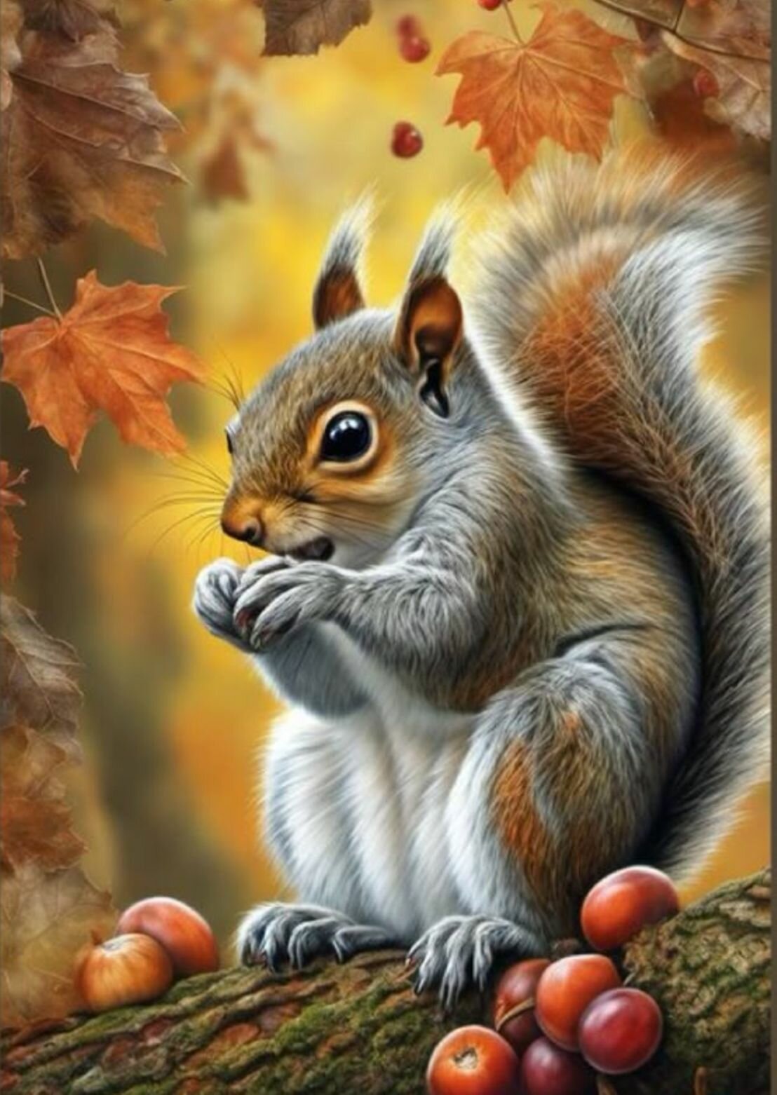 Картина по номерам на подрамнике 40*50 см "Белочка осенью"