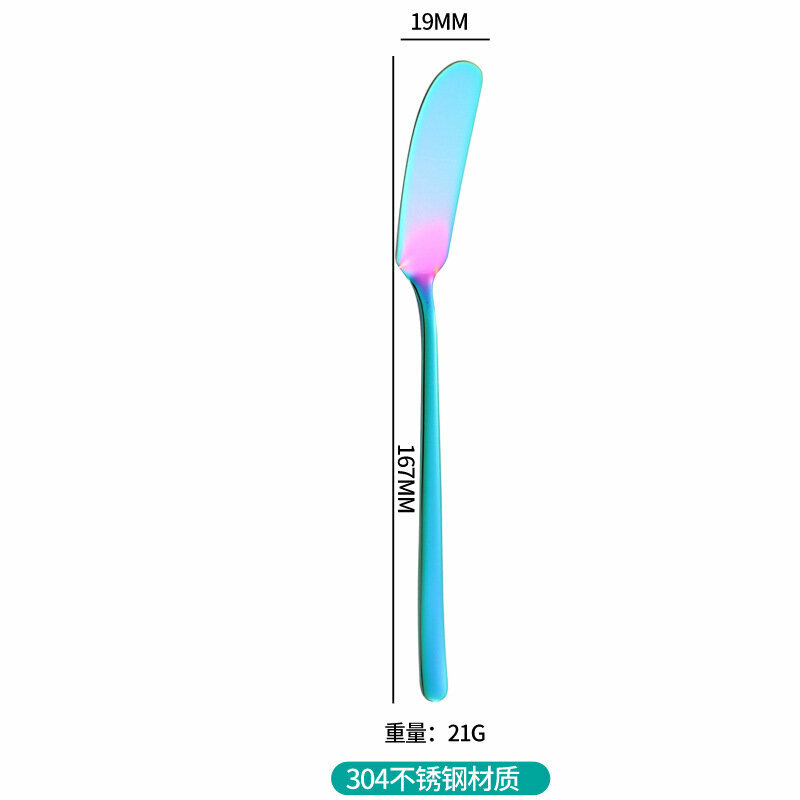 304 Нержавеющая сталь Масляная лопатка Корейский стиль Титановое покрытие Утолщенная ручка Лопатка для хлеба, джема, сливок и масла