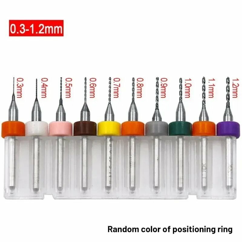 10 шт. 0,3-1,2 мм карбидное мини-сверло из вольфрамовой стали вращающиеся инструменты