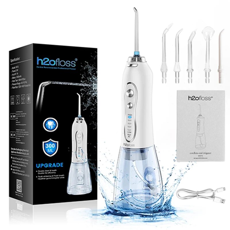 H2ofloss Портативный водяной флоссер белый