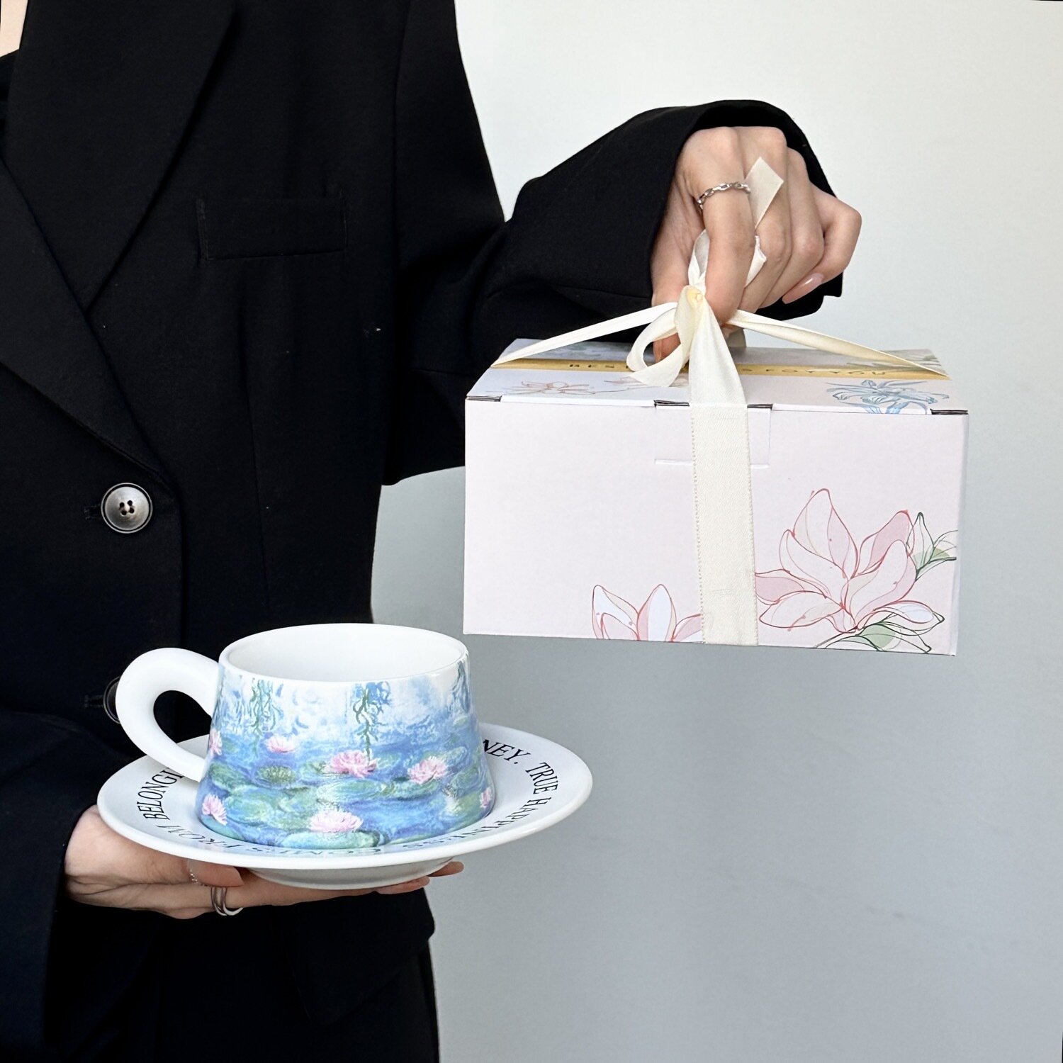 Набор кофейной чашки и блюдца в подарочной коробке для открытия мероприятия, юбилея компании, свадебных подарков, подарков на день рождения