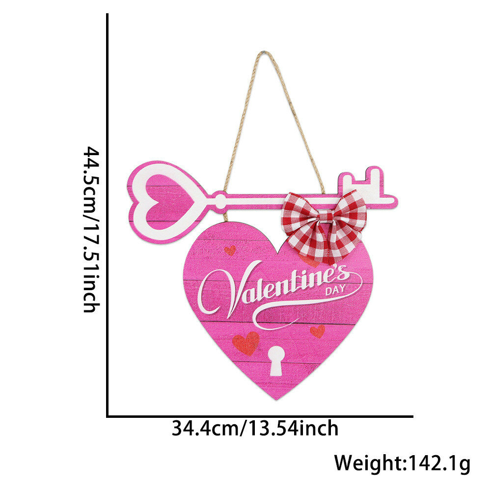Очаровательный деревянный сердечный знак "Добро пожаловать" на День Святого Валентина с милым бантом для домашнего декора