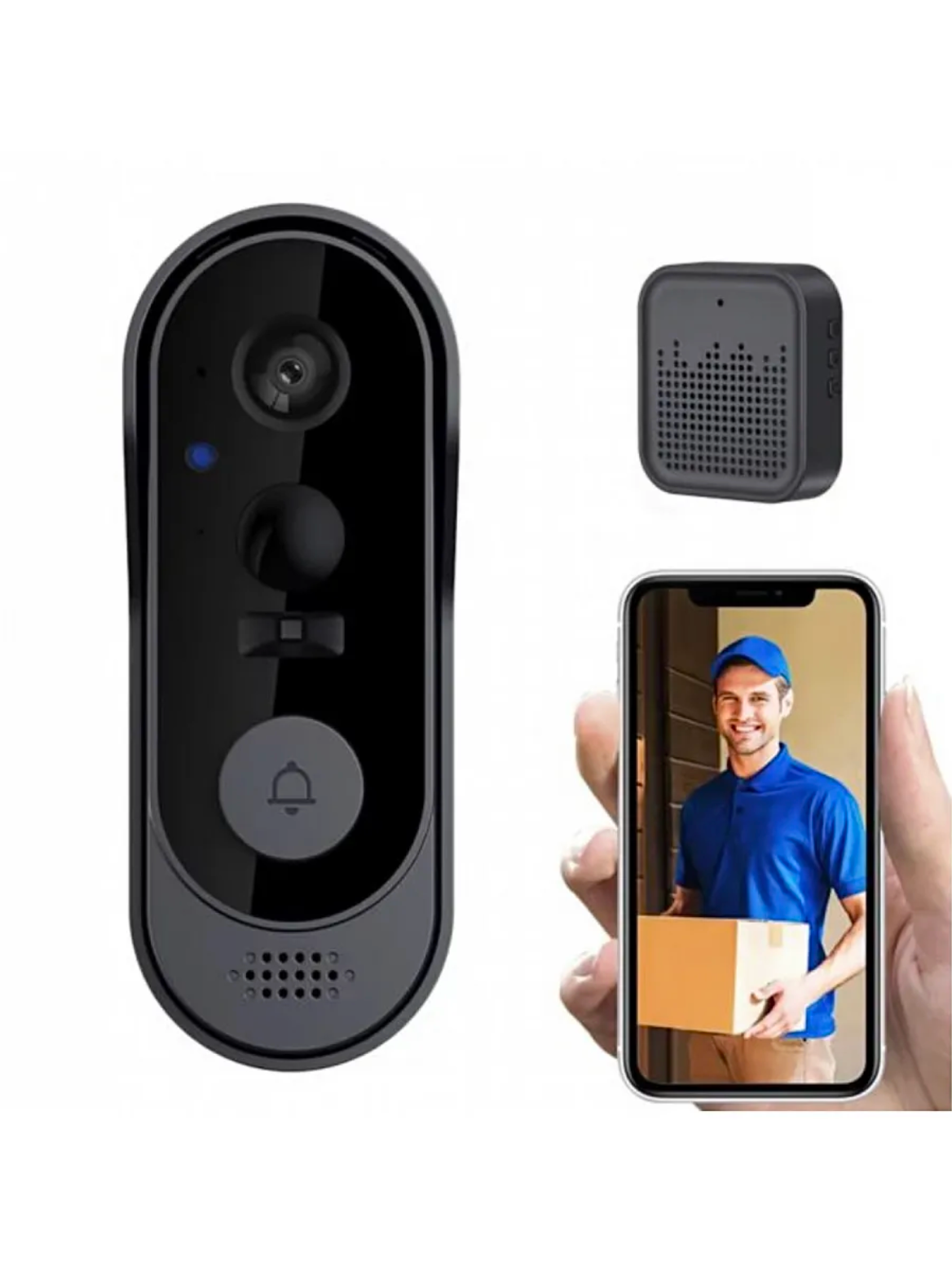 Беспроводной дверной звонок с камерой для квартиры и дома, видеоглазок
