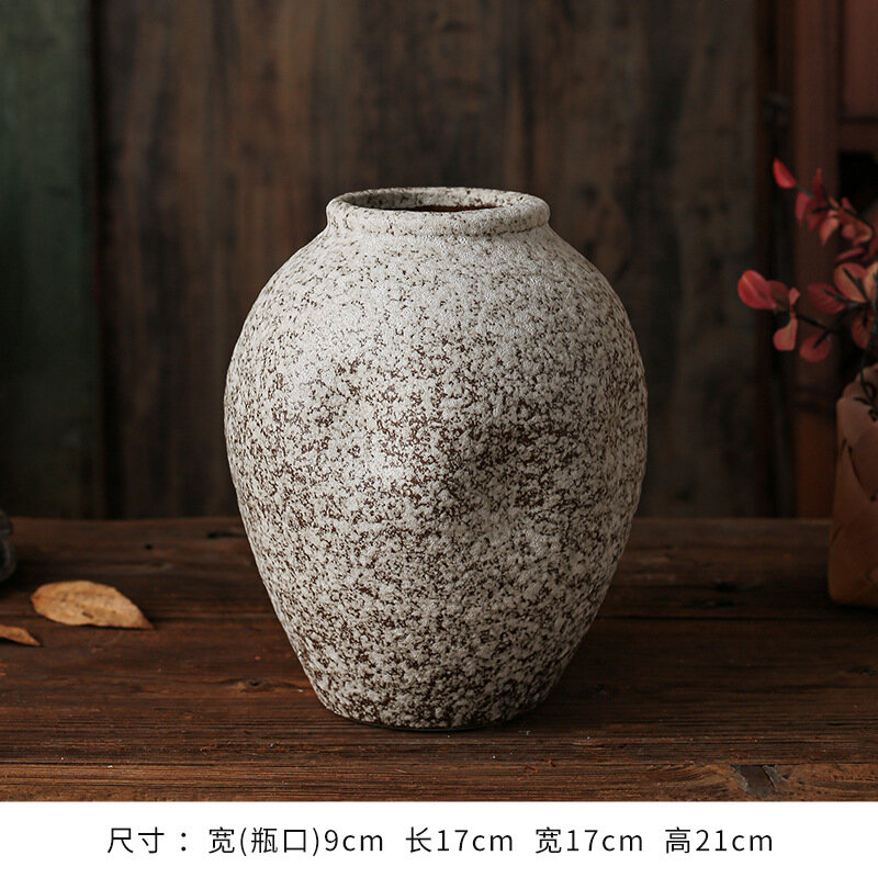 Ретро-вазы в новом китайском стиле, декоративные керамические украшения в деревенском стиле для прихожей, прикроватной тумбочки, тумбы под телевизор, для цветочных композиций, керамическая ваза для дома.