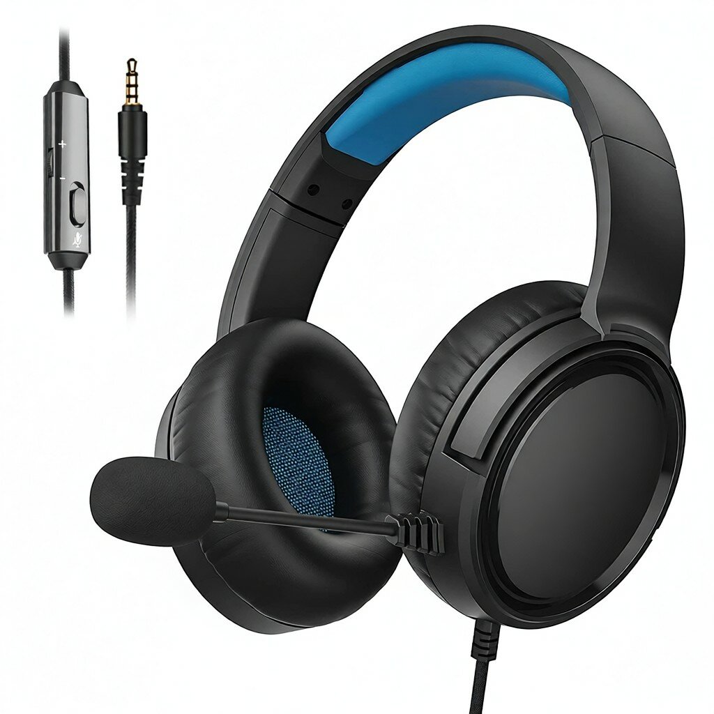 Гарнитура для гейминга BG02 с микрофоном шумоподавлением проводная surround sound наушники закрытые совместимые с ПК компьютер ноутбук, цвет белый черный синий черный зеленый черный красный (опционально), материал ABS, диафрагма 50мм, частота 20Гц-20кГц,