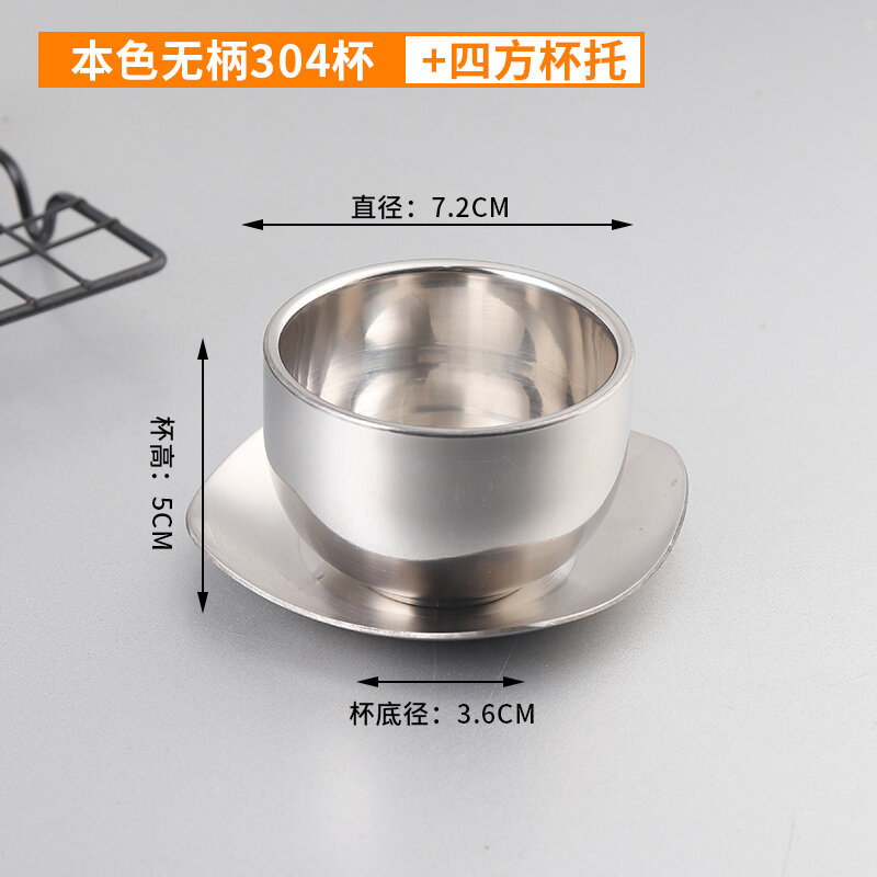 Мини 2 чашки для чая, детская чашка, чашка для воды с двойным слоем, две чашки с ручкой из нержавеющей стали 304, маленькая винная чашка с термоизоляцией