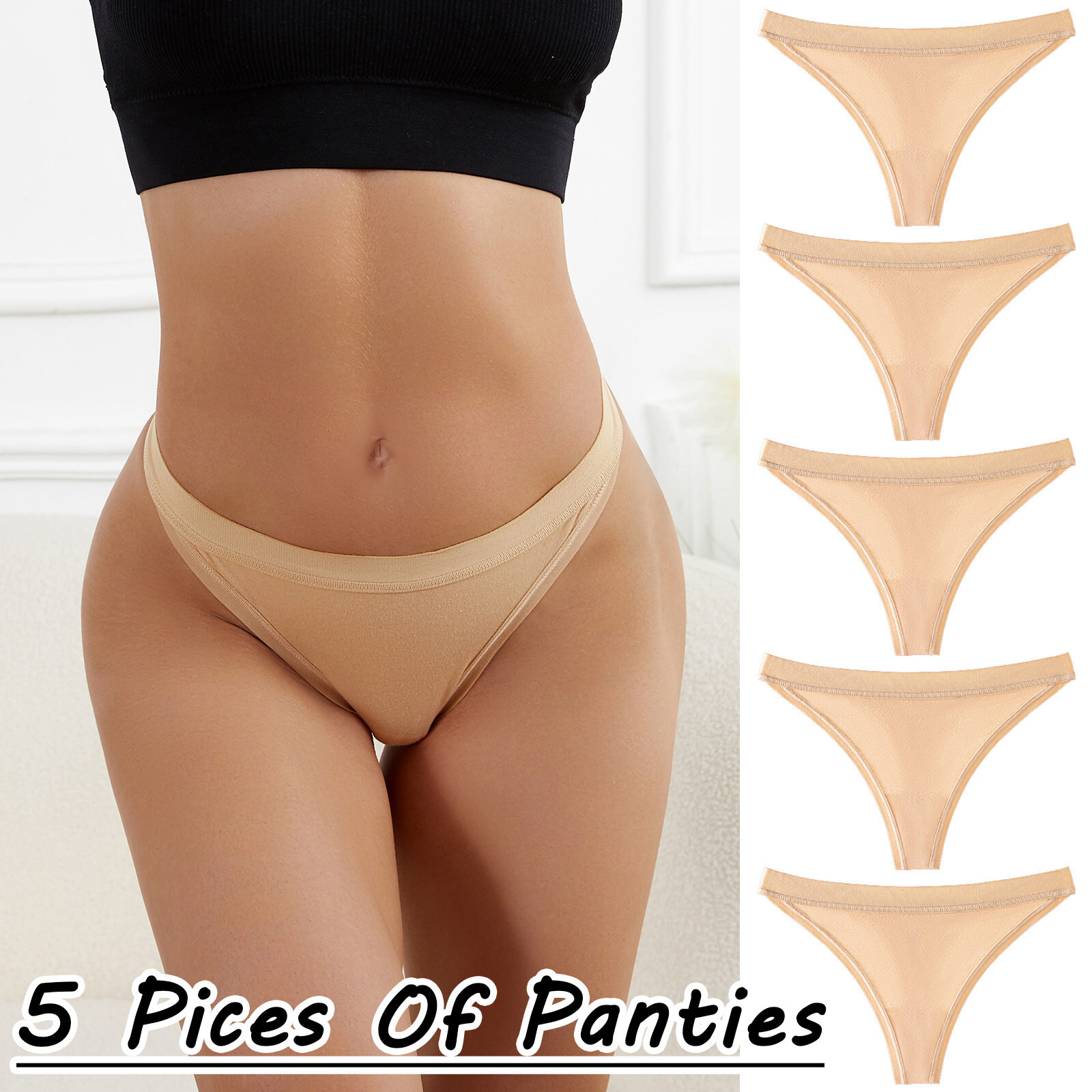 5-пакет европейского и американского стиля женских трусиков большого размера треугольные трусики экспортные женские стринги сексуальное низкое белье Amazon