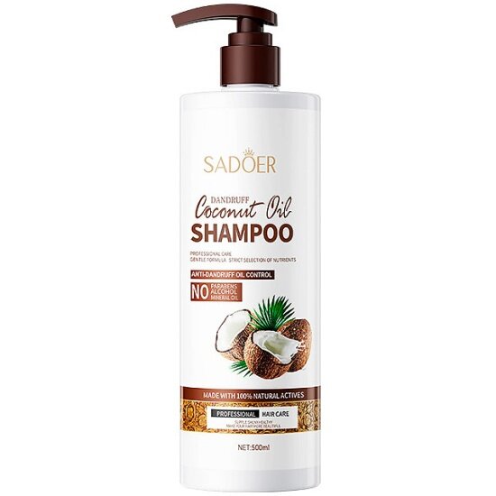 Шампунь для волос Sadoer против перхоти с экстрактом кокоса, 500 мл