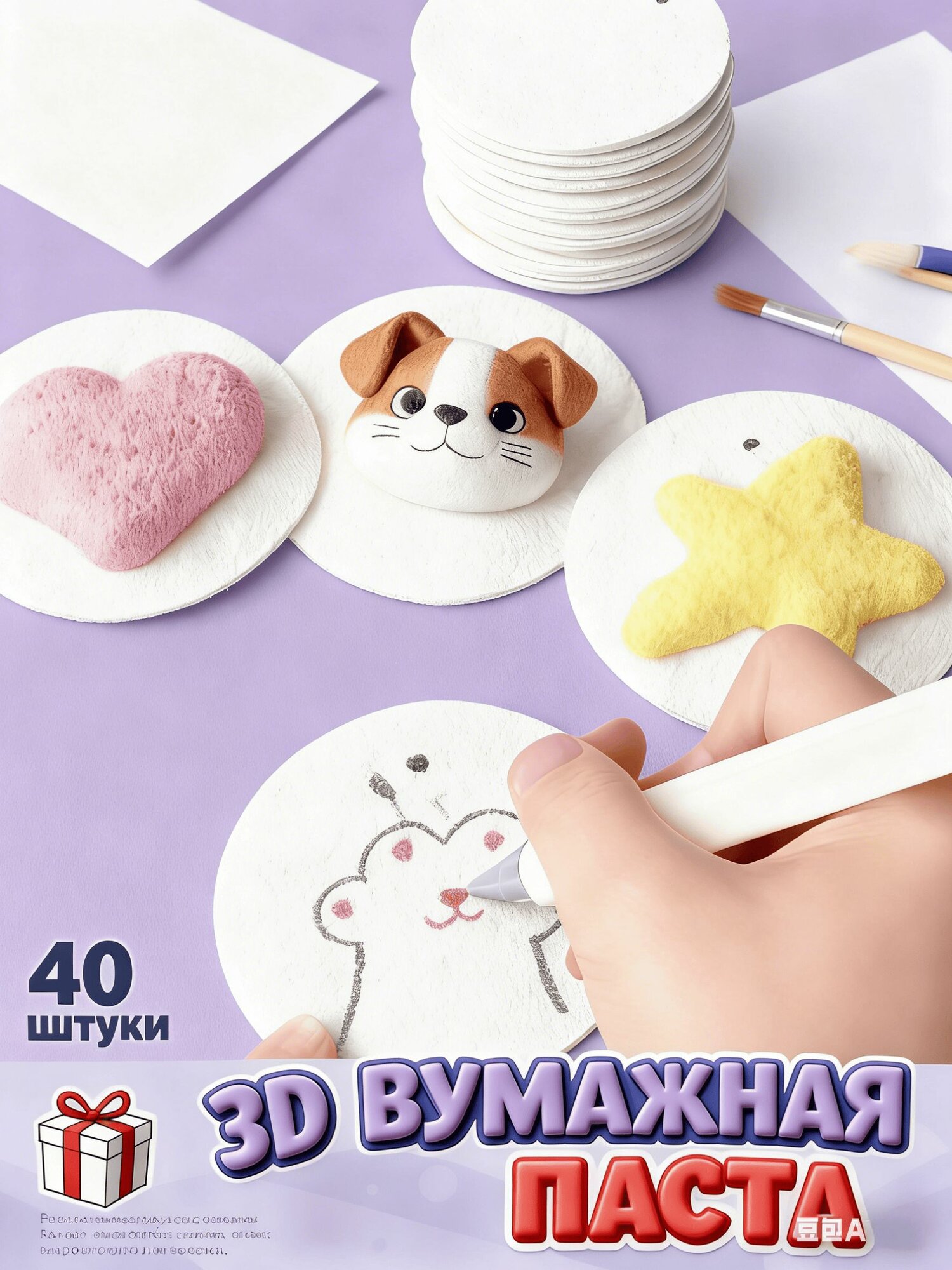 3д бумага для рисования для детей, креативная три д бумага для рисования водой, подарок для детей на Рождество, безопасна и нетоксична для творчества(40 шт. )