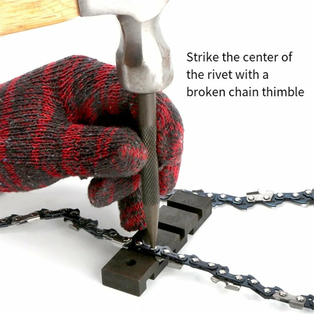 OZFF Набор инструментов для ремонта цепи бензопилы. Набор инструментов для разрыва и заклепывания цепи.