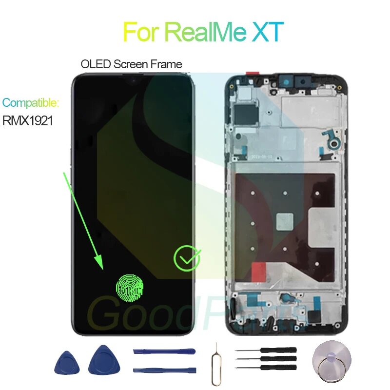 Для RealMe XT Замена экрана 2340*1080 RMX1921 XT ЖК-дисплей с сенсорным OLED Screen Frame