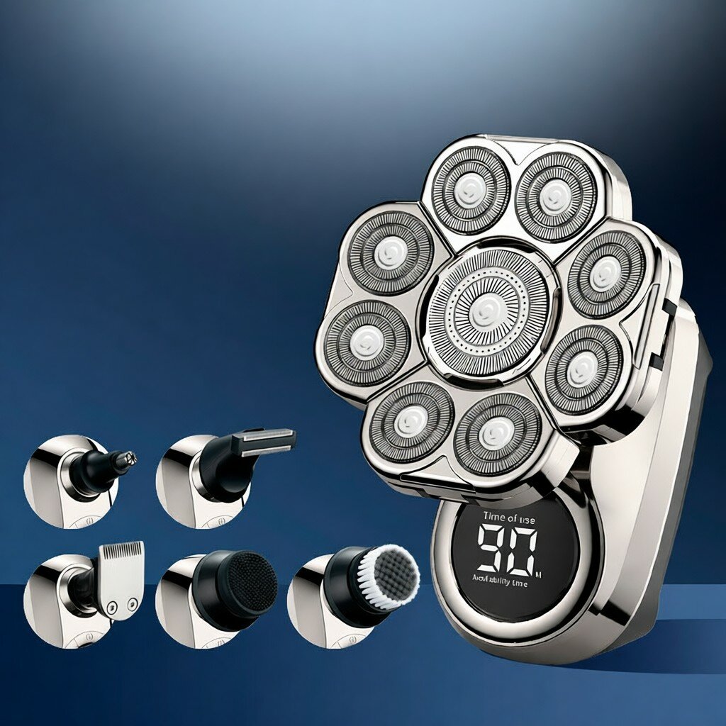 Новый электрический бритвенный станок производителя для бритья головы, машинка для стрижки волос, бритва для мытья, девятилезвийная умная многофункциональная роскошная набор.