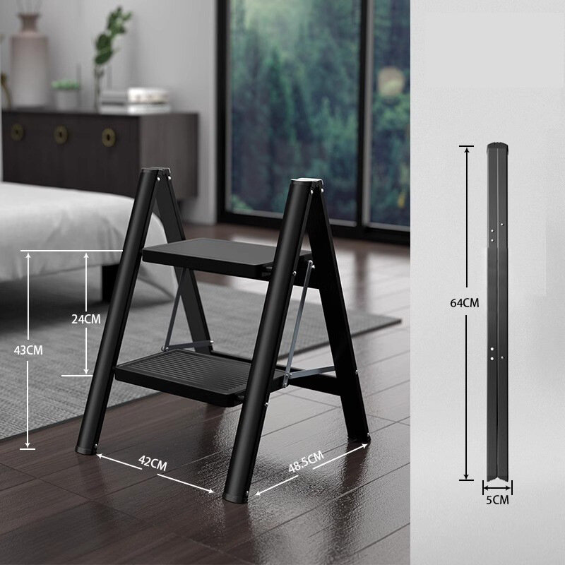 Горячая распродажаСиньцзян Бесплатная доставка Немецкая бытовая лестница Складная лестница Новая модель Маленькая легкая многофункциональная лестница Стремянка Уширённая и утолщённая алюминиевая сплав