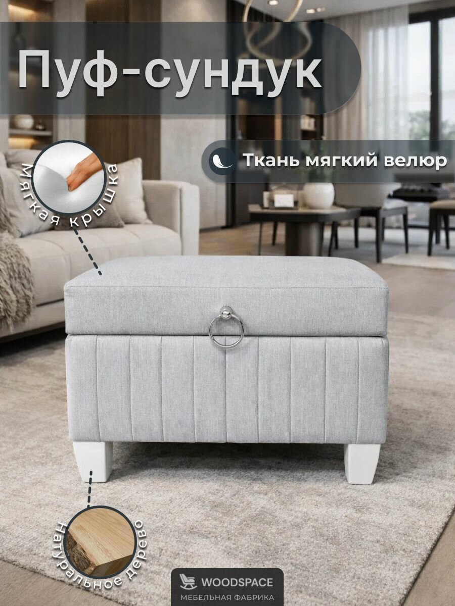 Пуф для прихожей и спальни с ящиком