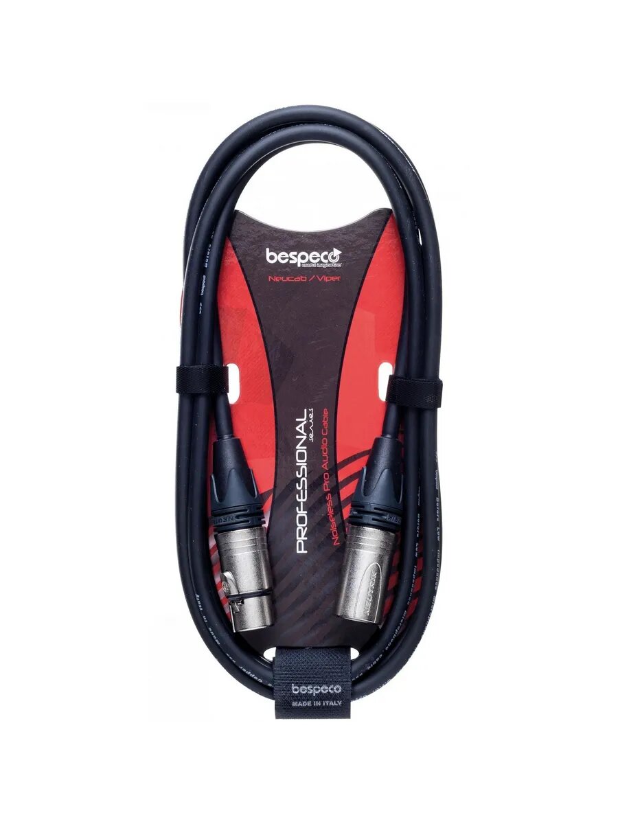 Кабель микрофонный Bespeco NCMB, XLR-XLR, 4,5 м, балансный, экранированный, черный