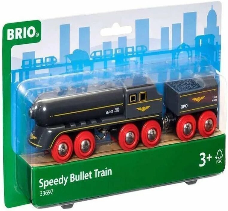 Деревянная железная дорога BRIO 33697 Скорый поезд локомотив