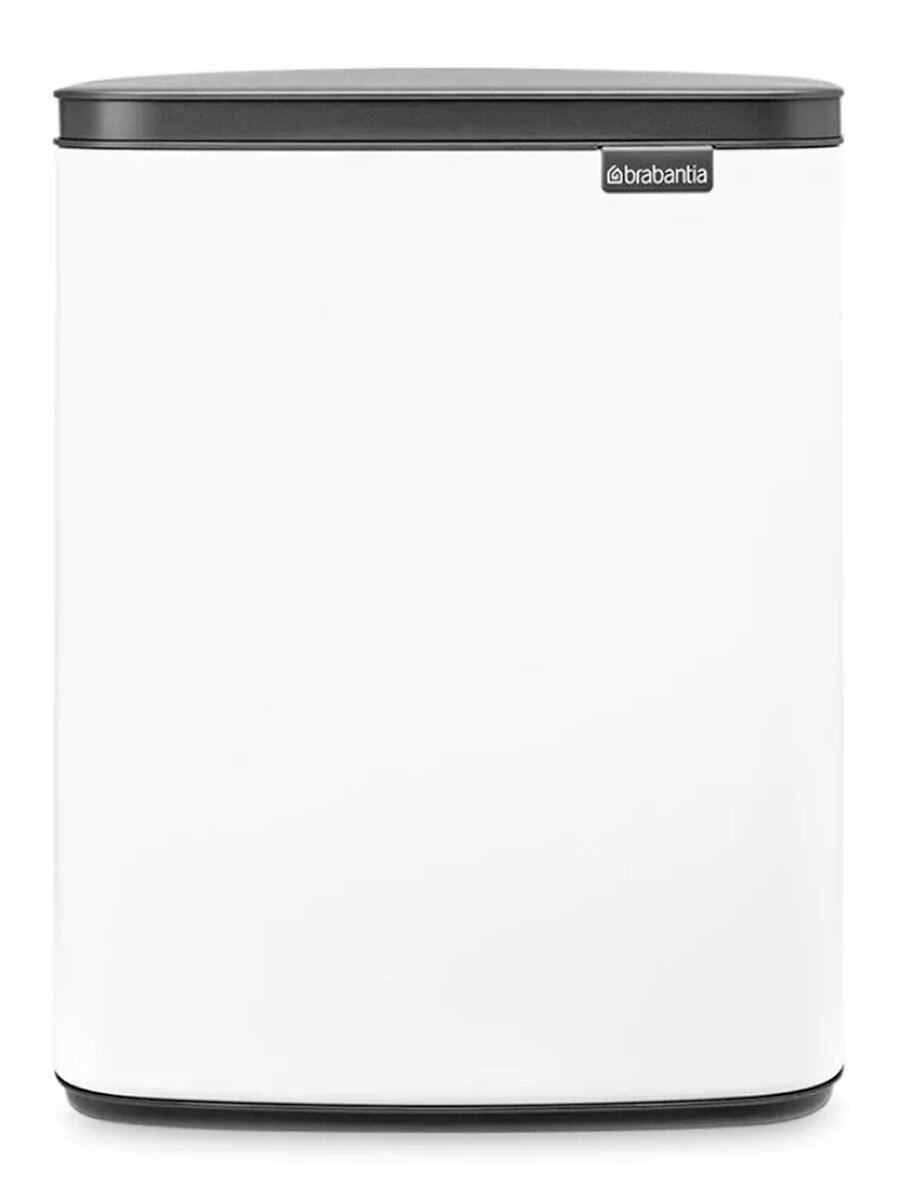 Бак мусорный Brabantia BO с крышкой 12 л, металл, цвет белый