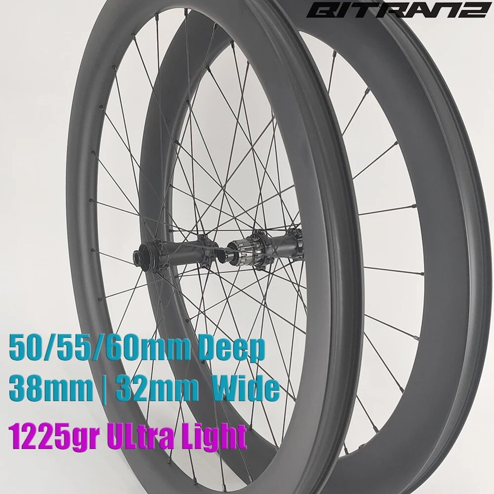 BITRANZ Ultra 700C углеродные UD paintless, 38mm outer width, Ultra light, Hookless, 60mm deep