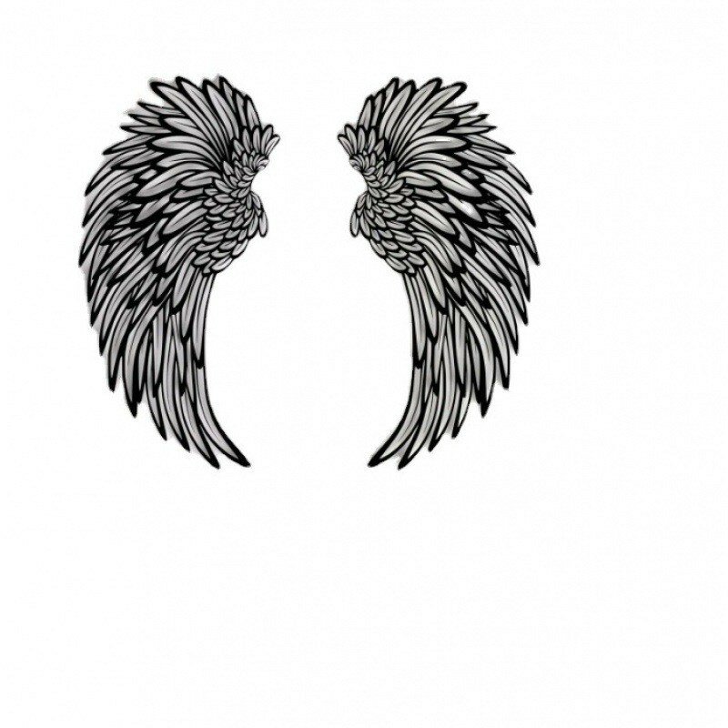 Горячая продажа черных ангельских крыльев, матовые металлические крылья, художественное настенное украшение, двусторонний подвес