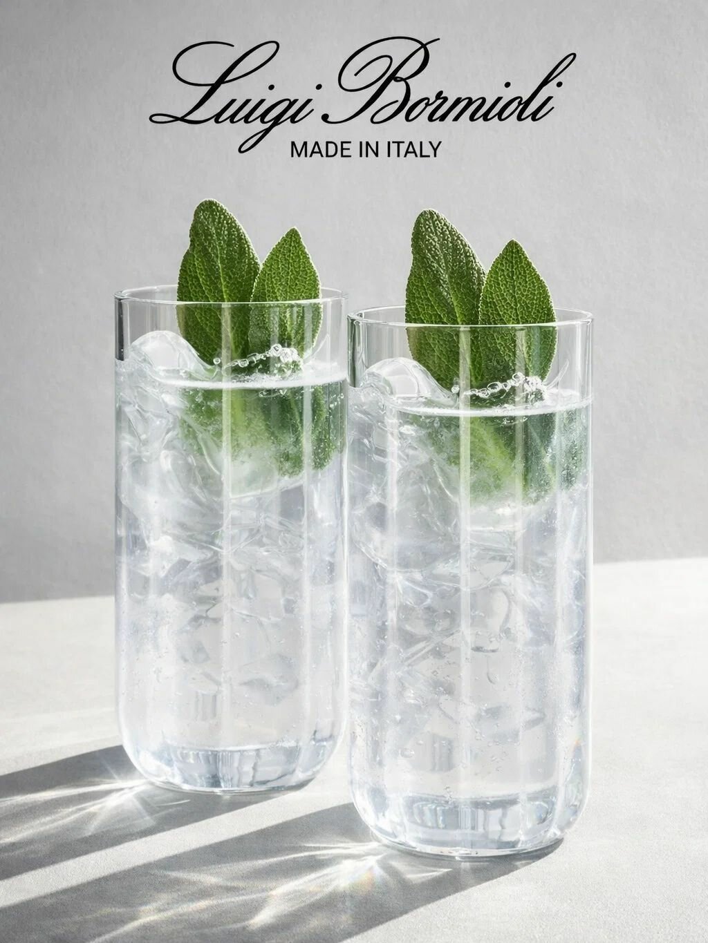 Стаканы подарочный набор Luigi Bormioli "JAZZ" 2 шт, высокие 450 мл. Хрустальное стекло, для воды, сока, коктейлей. Италия