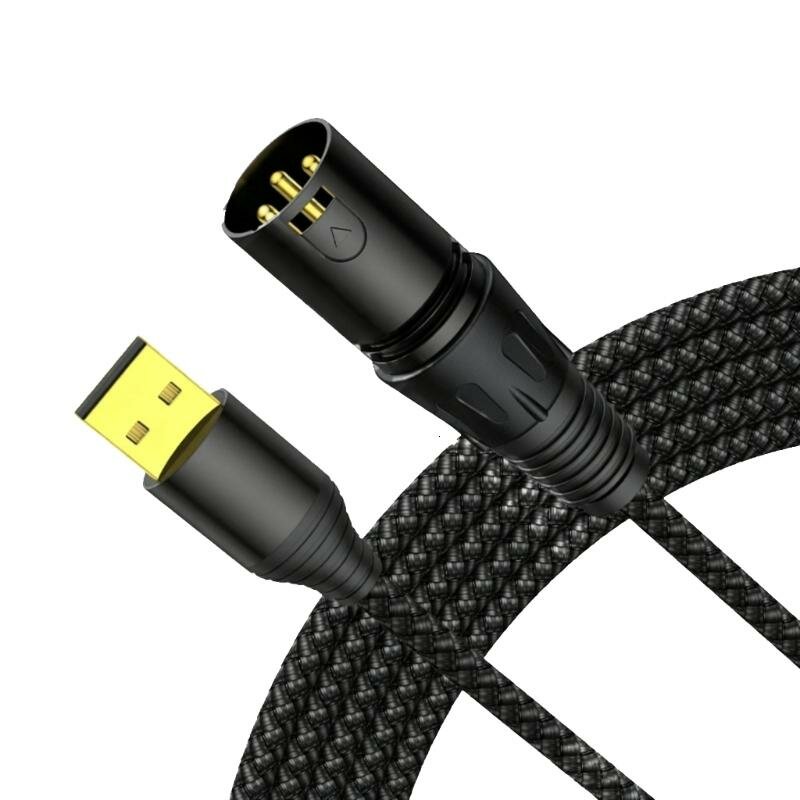 Постоянный золотой USB-кабель XL.R, 3m - Мужская головка XLR