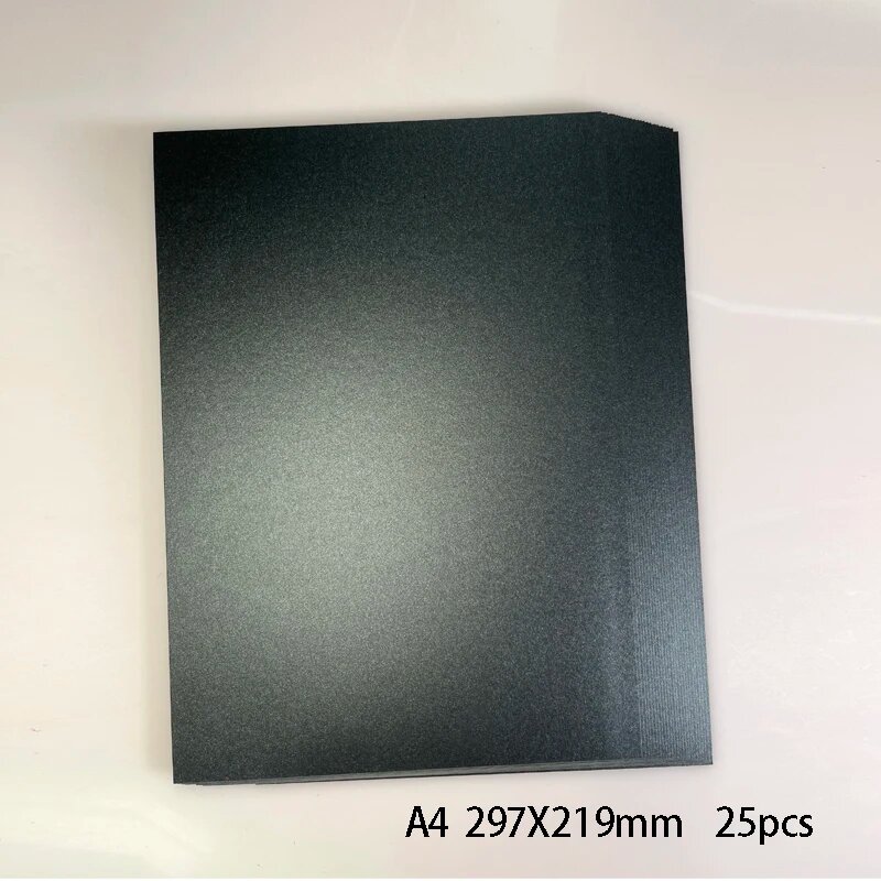 Мерцающая бумага для рукоделия DUOFEN 25 цветов A4 Черный, black
