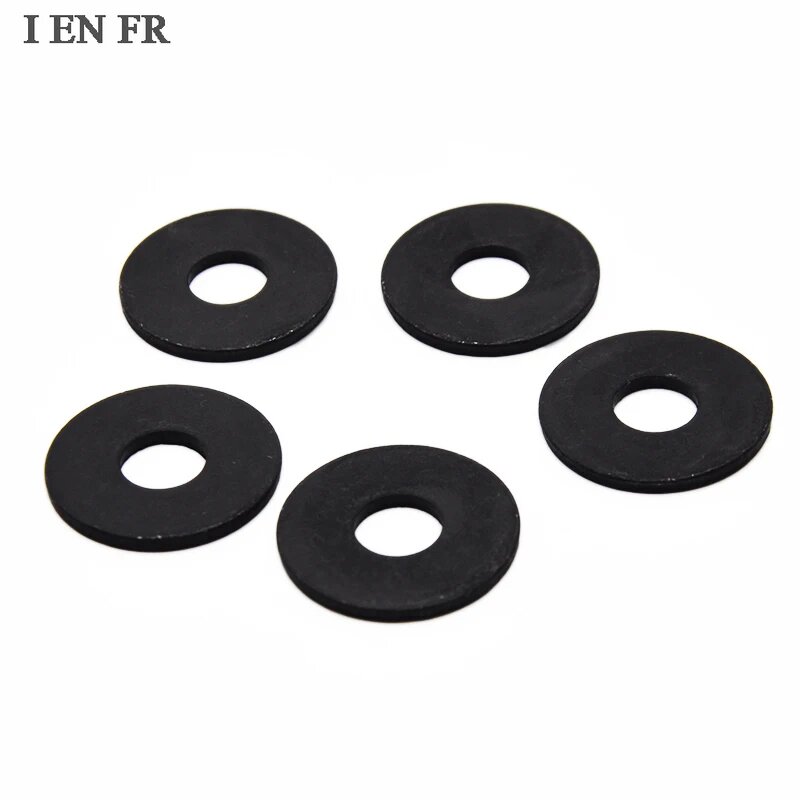 Шайбы GB96 черные из углеродистой стали 50pcs M5x10x1