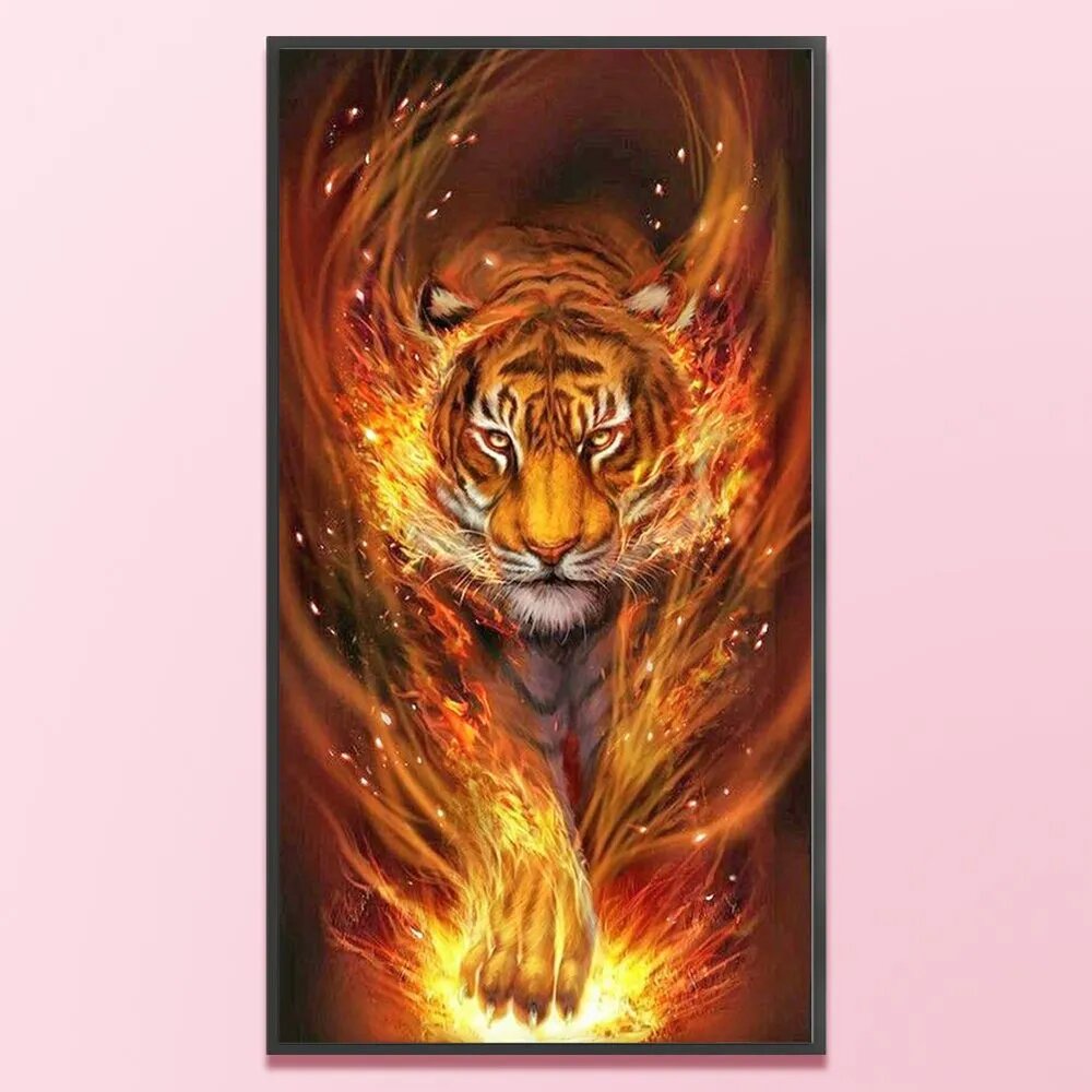 Полная вышивка эко-хлопковой нитью 11CT, набор для вышивки крестом Тигр , 40x75 см