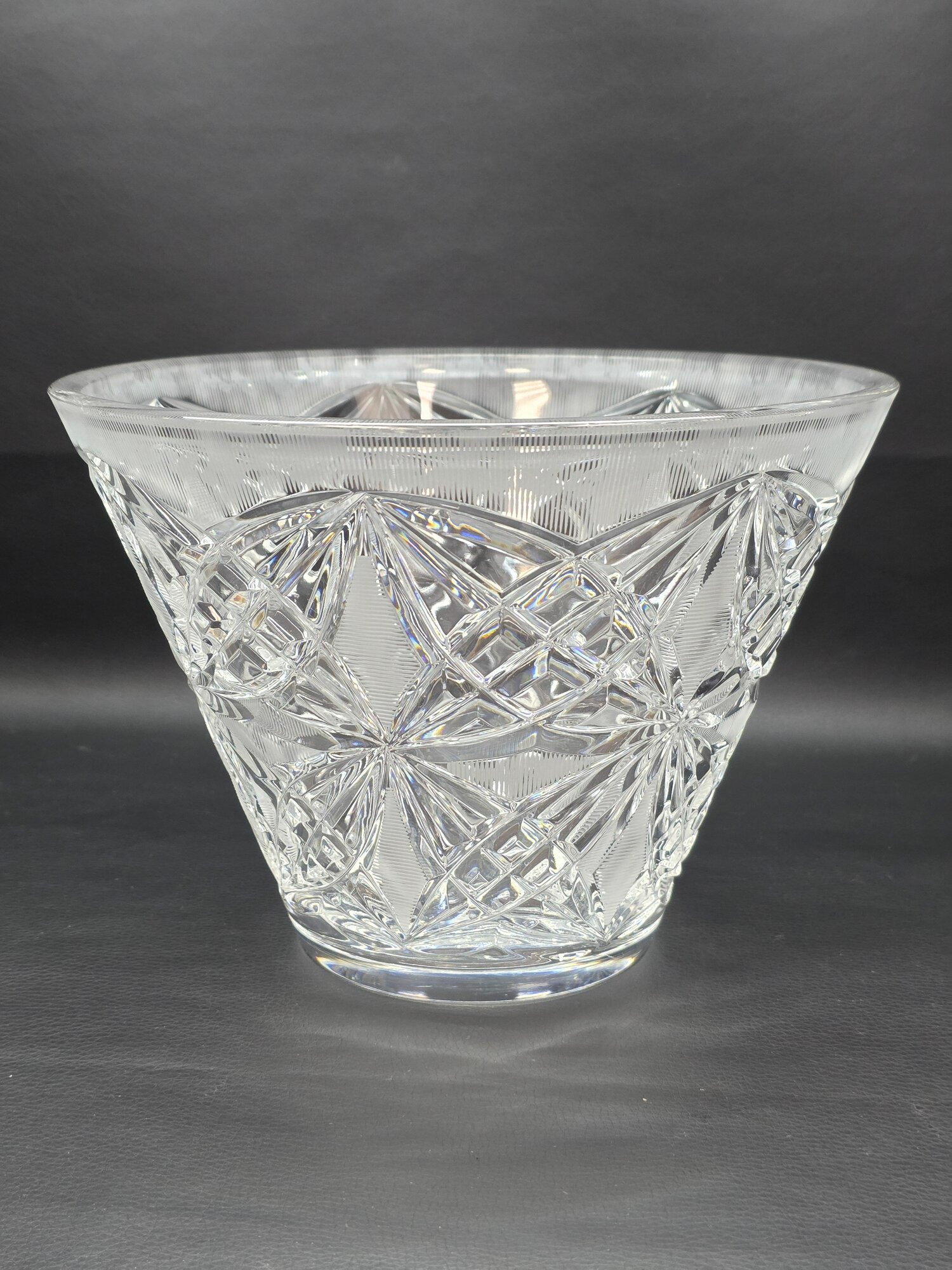 Ваза для фруктов фруктовница Кружево Дятьково СССР хрусталь большая