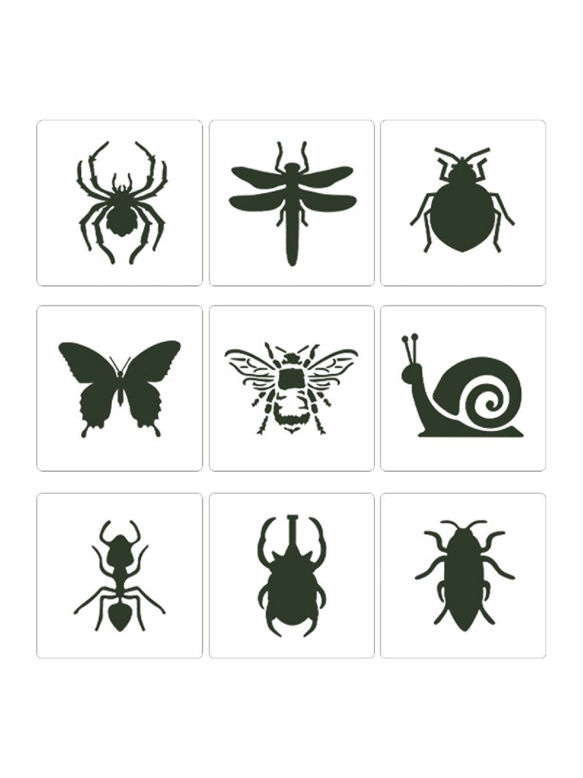 9 шт. трафаретов для рисования насекомых-бабочек для детского рисования граффити в классе D