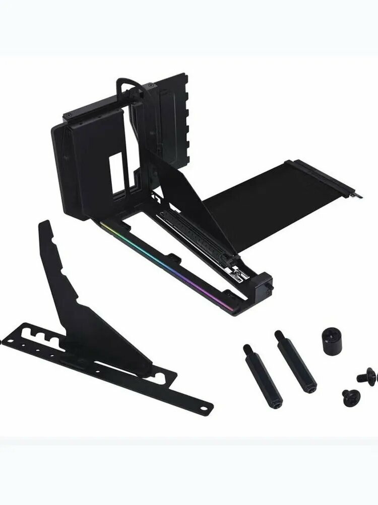 Крепление Lian LI для вертикальной установки GPU с райзер-кабелем Gen 5 Riser Cable PCI-E 5.0 x16-155 ммчерное