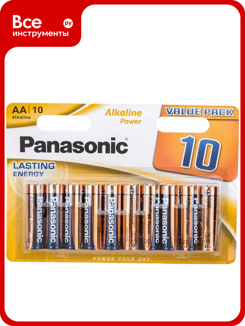 Батарейка Panasonic LR6 Alkaline Power BL10 УТ-00000254 — щелочная AA для бытовой электроники, длительный срок службы