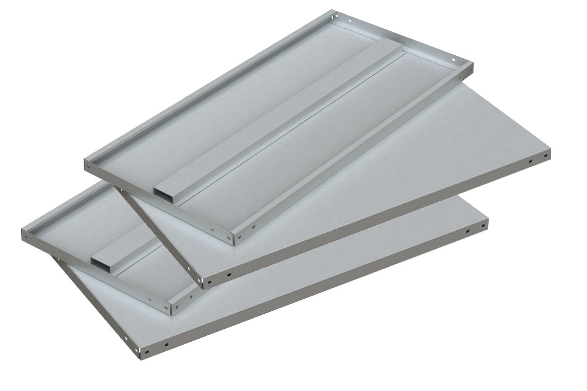 Полка металлическая для стеллажа (1500х400мм) (4шт) (нагрузка до 80кг на полку)