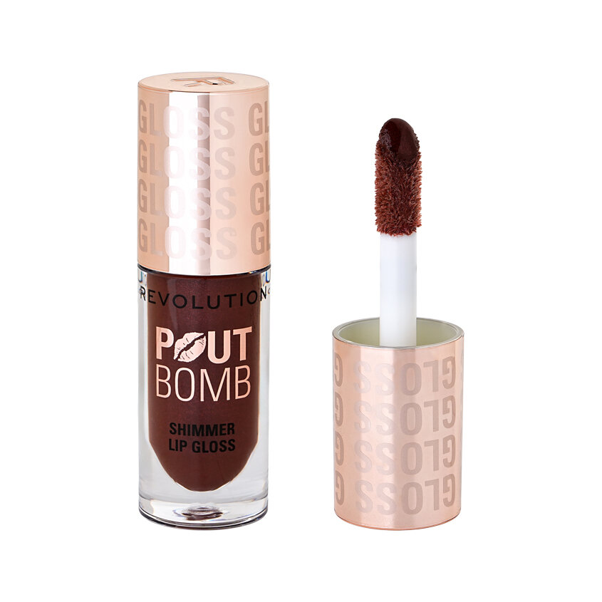 Блеск для губ REVOLUTION POUT BOMB мерцающий с эффектом объема тон Chocolate sparkle