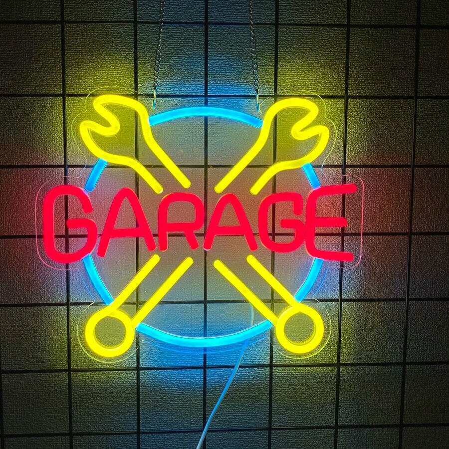 Неоновая Вывеска Для Декора Гаража, USB LED Неоновая Вывеска Для Автосервиса, Мастерской, Гаража, Автомастерской