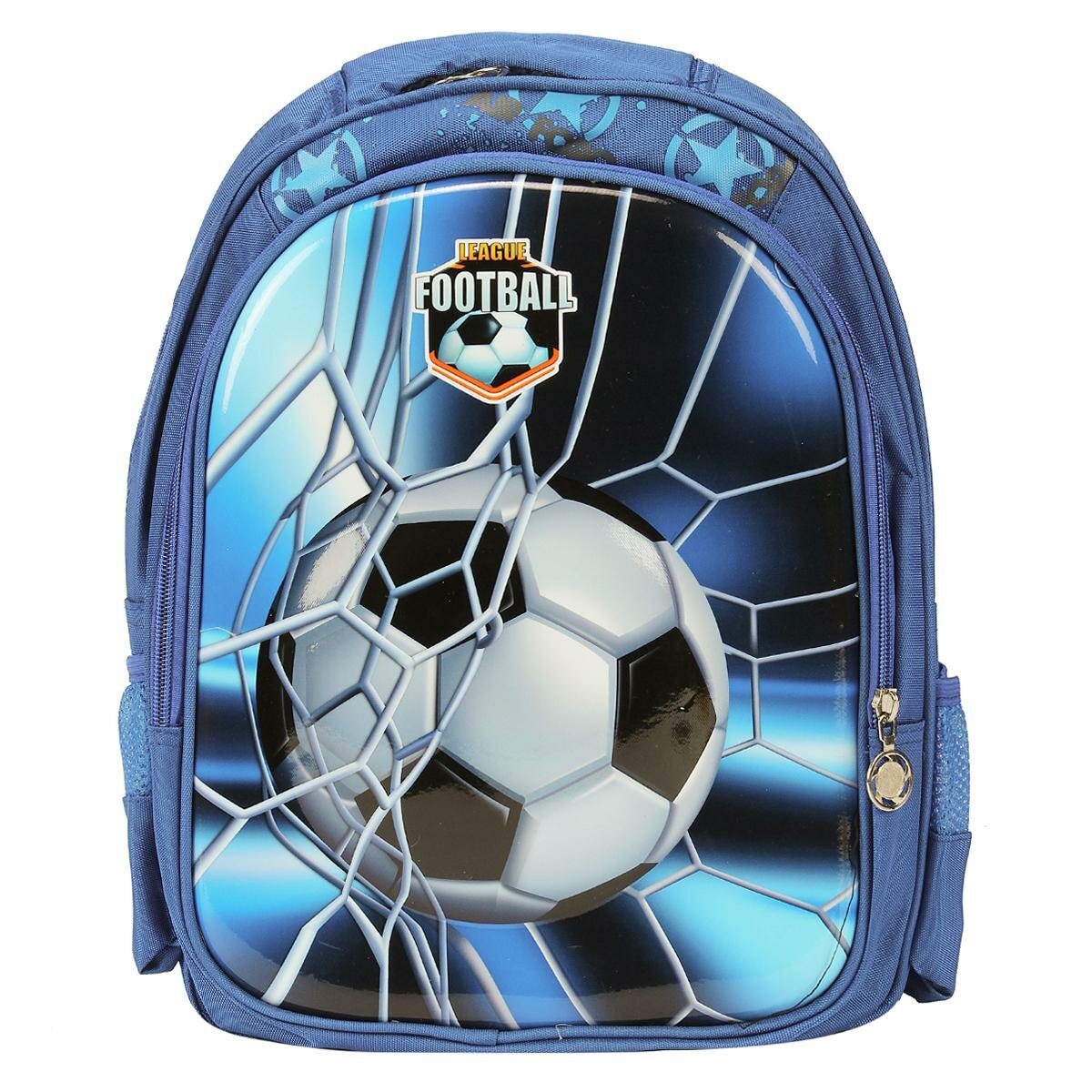 Рюкзак школьный "Футбол" синий, анатомическая спинка, 37х19х11см, для мальчика