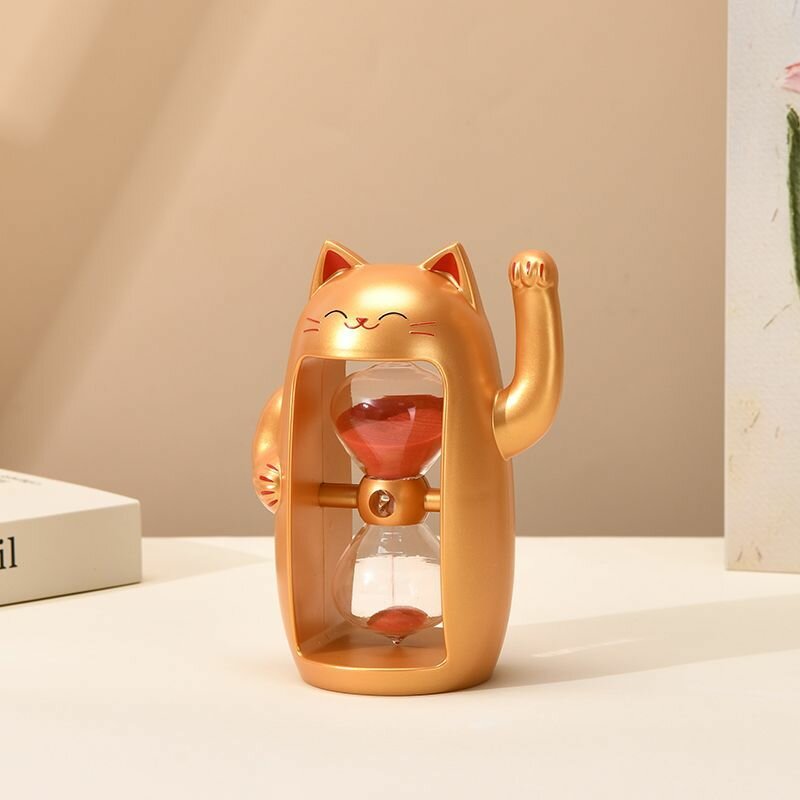 Модные песочные часы в виде кошки-талисмана на 15/30 минут, персонализированные, для снятия стресса, новогоднее украшение для гостиной и кабинета, роскошные и привлекательные.
