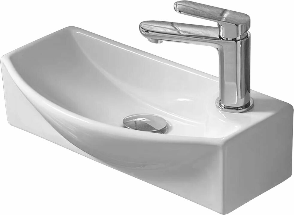 Раковина маленькая в туалет Weltwasser WW Aisbach 7946 GL-WT 46 R мини, подвесная, белая, глянцевая, раковина для ванной фаянсовая, прямоугольная