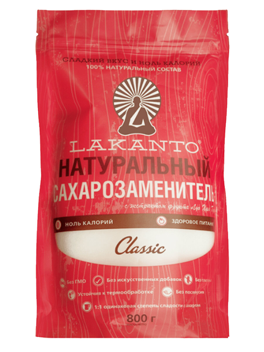 Lakanto Сахарозаменитель натуральный Classic с экстрактом фрукта Луо Хан Гуо, 800 г