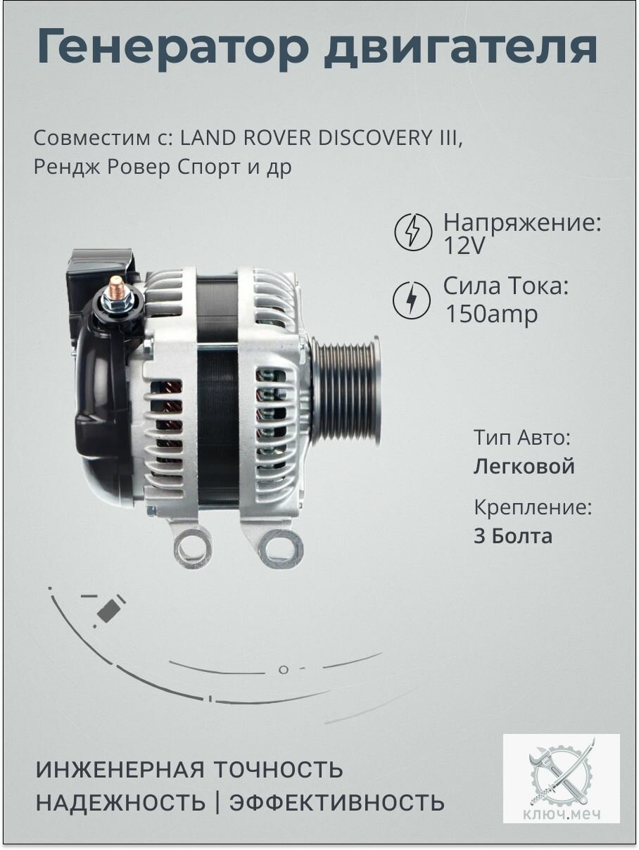 Генератор для LAND ROVER DISCOVERY III, Рендж Ровер Спорт