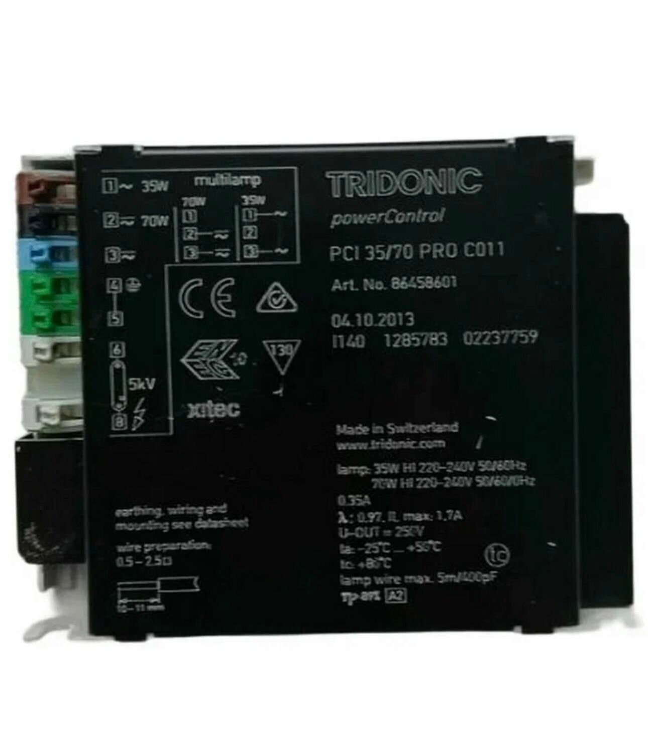 Tridonic Эпра для металлогалогенных ламп 35/70w PRO C011 86458601