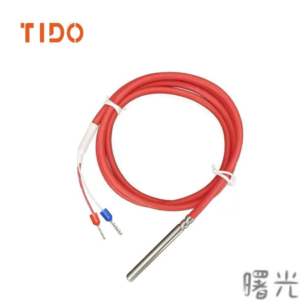 Датчик температуры Pt1000 6х50 мм с силиконовым кабелем, линна провода 1 метра,-50.+200C, класса А