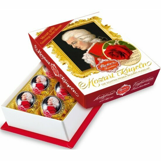 Конфеты Mozart (reber) REBER Kugeln горький шоколад “Роза” 120 г