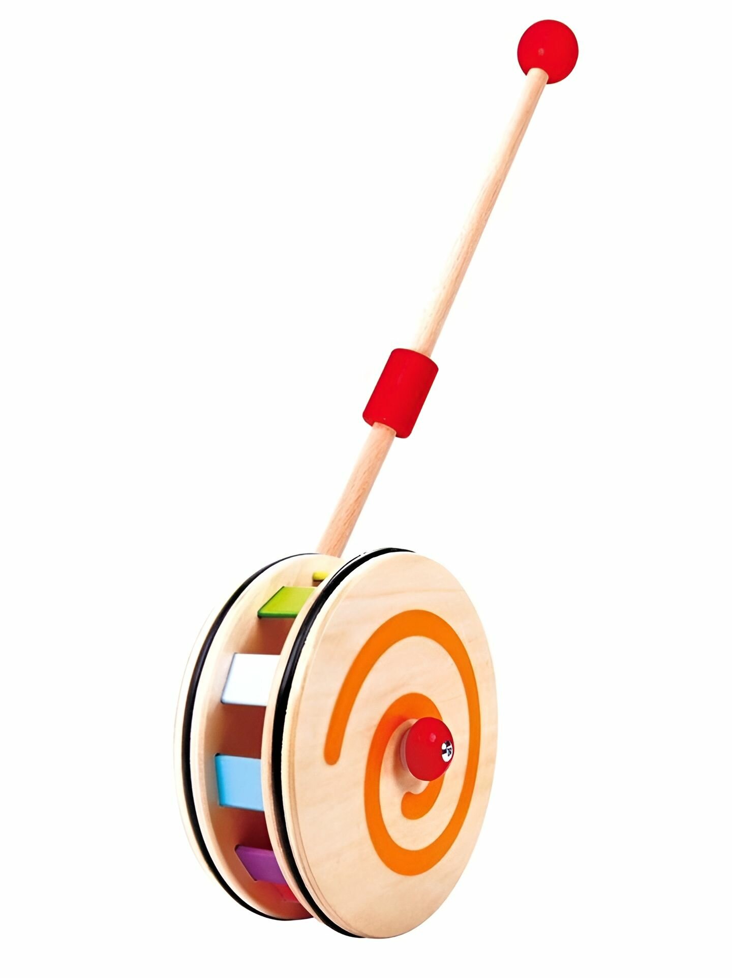 CLASSIC WORLD Каталка с ручкой деревянная игрушка Весёлые шарики для детей от 1 года