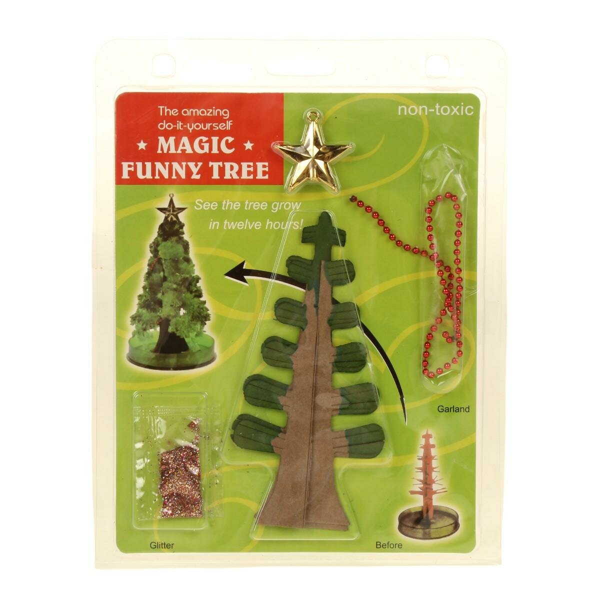 Набор для творчества «Magic Funny Tree»: выращивание цветущей елки, картон, блестки, 24 детали