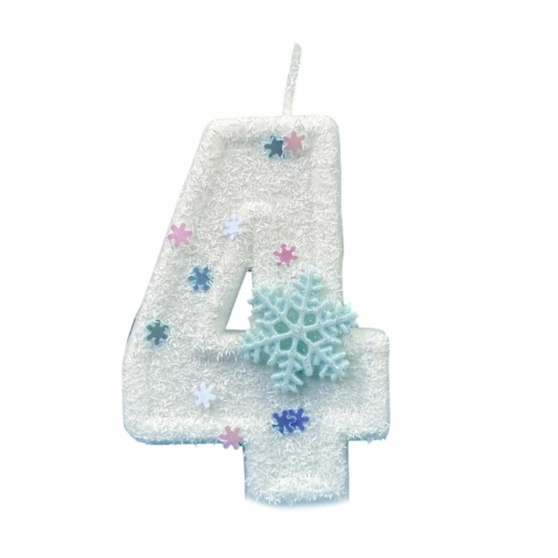 Цифровая свеча для торта на день рождения winter Snowflake Candle-4