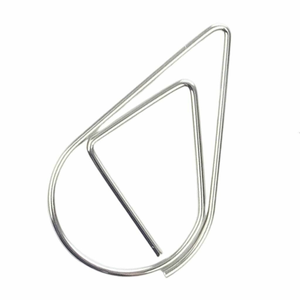 Металлические скрепки в форме капли, 100 шт, серебро